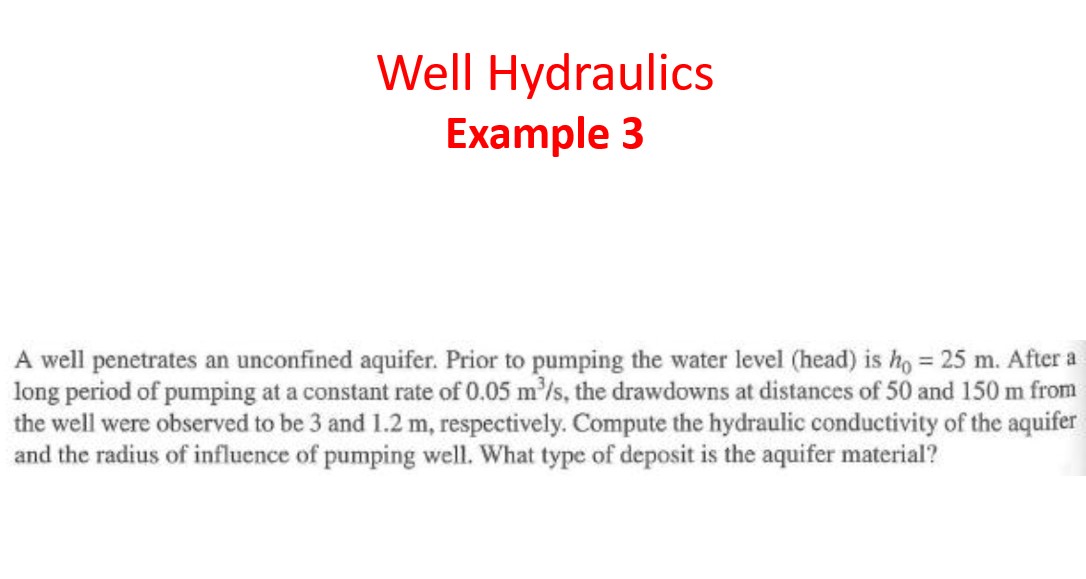 Solved Well Hydraulics Example 3 A well penetrates an | Chegg.com