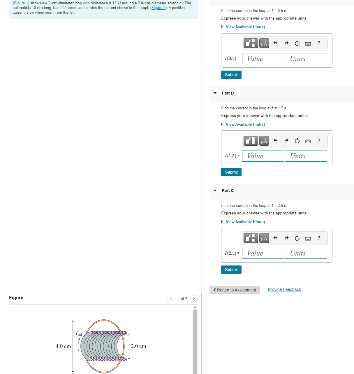 (Figure 1) ﻿shows a 4.0 -cm-diameter loop with | Chegg.com