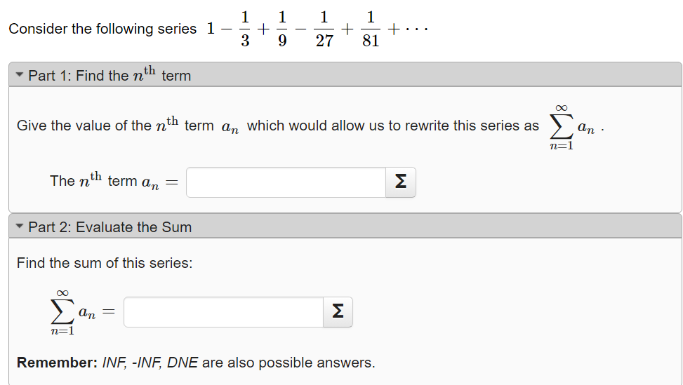Consider the following series | Chegg.com