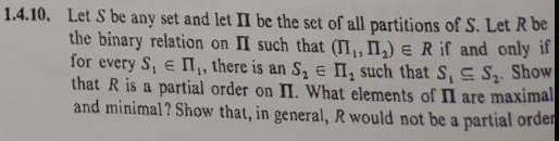 Solved 10. Let S be any set and let II be the set of all | Chegg.com
