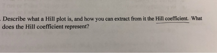 Solved Describe what a Hill plot is, and how you can extract | Chegg.com