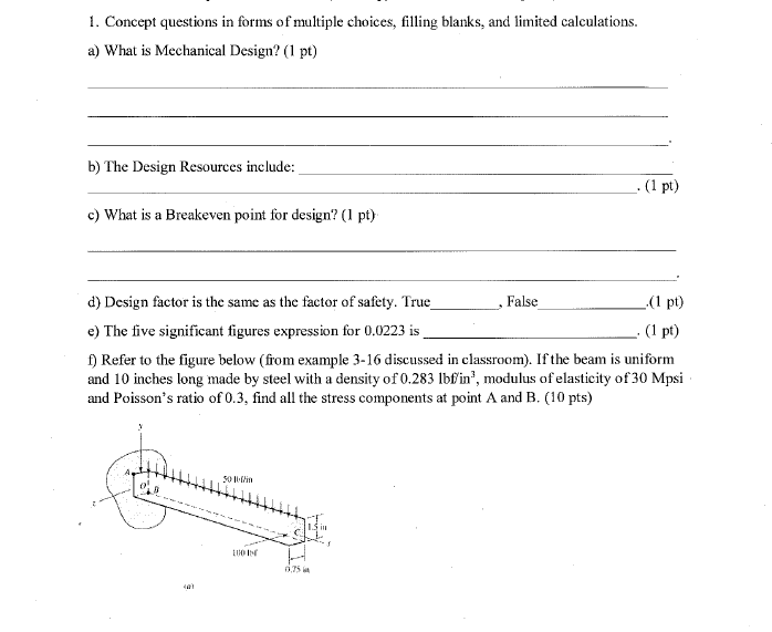1. Concept questions in forms of multiple choices, | Chegg.com