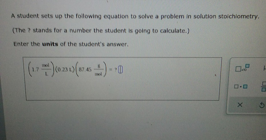 Solved A student sets up the following equation to solve a | Chegg.com