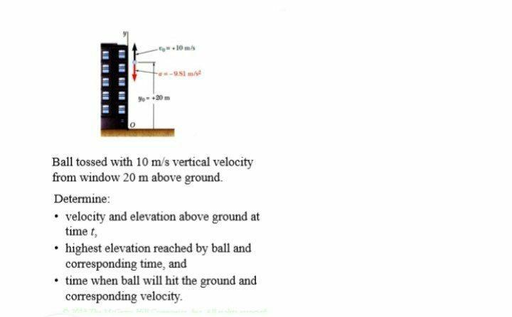 Solved | || || || | || || || || Ball tossed with 10 m/s | Chegg.com