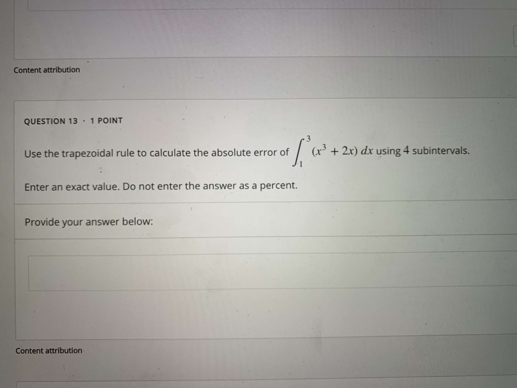 Solved Content attribution QUESTION 13. 1 POINT Use the | Chegg.com