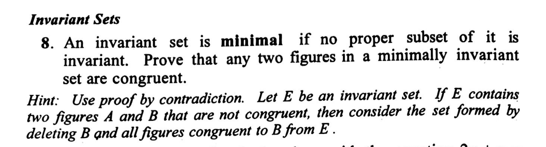 Solved Invariant Sets 8. An invariant set is minimal if no | Chegg.com