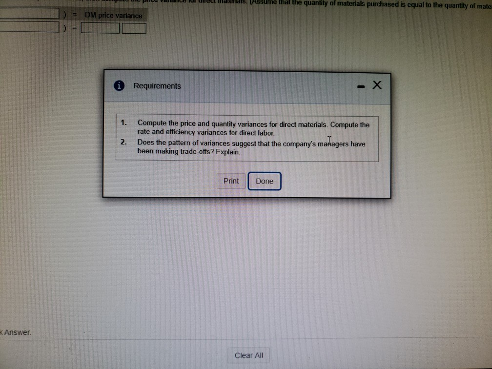 Solved Deluxe Guard , which used a standard cost accounting | Chegg.com