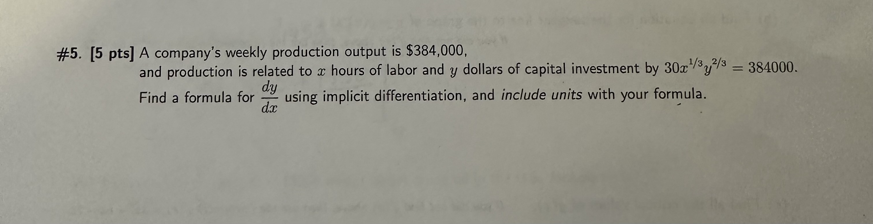Solved \#5. [5 pts] A company's weekly production output is | Chegg.com