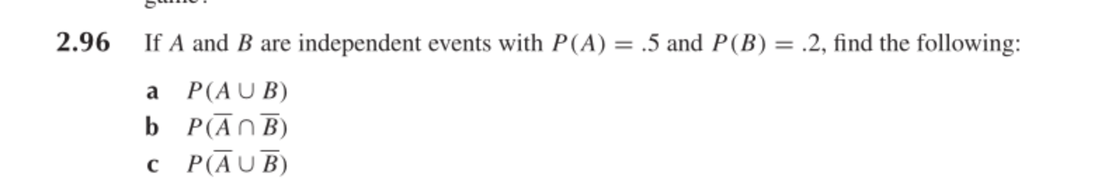 Solved .96 If A and B are independent events with P(A)=.5 | Chegg.com