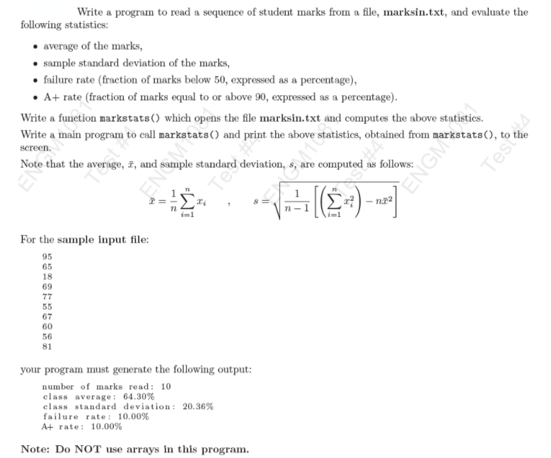 Solved Note That The Avera Write A Program To Read A