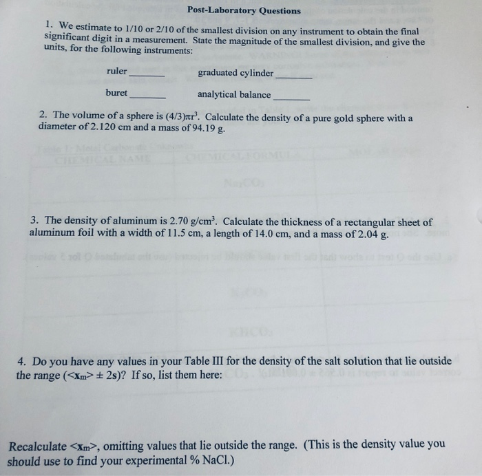 Pre-Laboratory Assignment 1. Standard Deviation. | Chegg.com