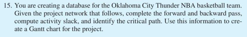 Solved 15. You are creating a database for the Oklahoma City | Chegg.com