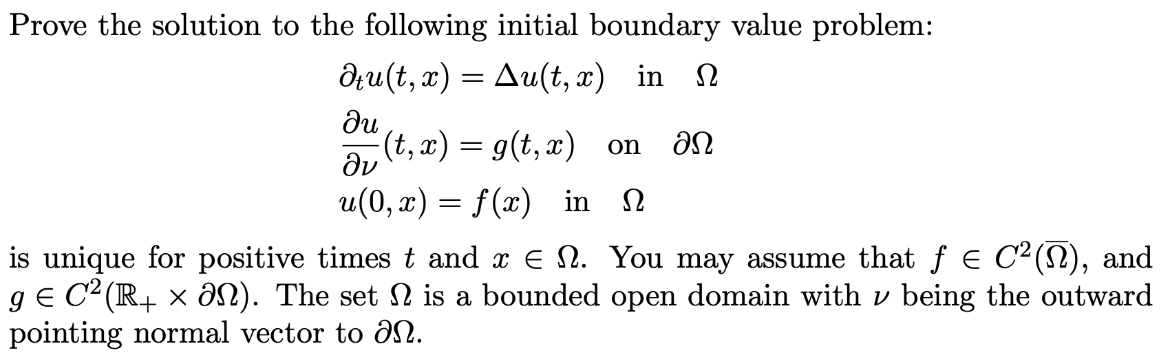 Solved Prove the solution to the following initial boundary | Chegg.com
