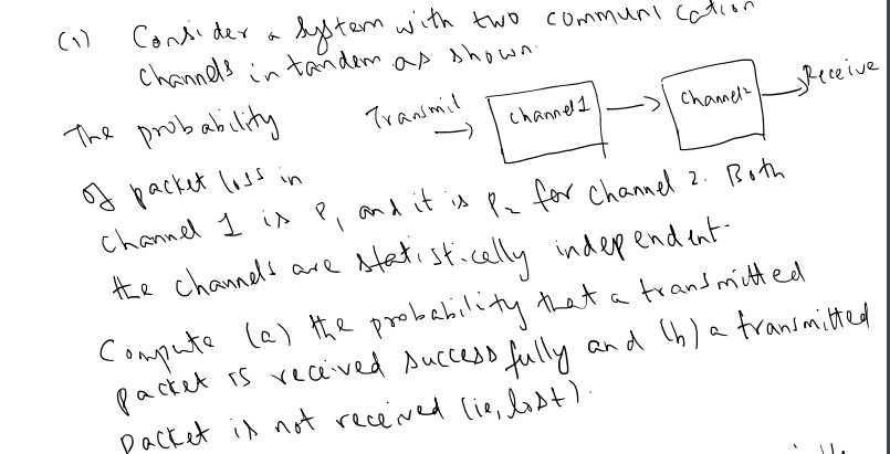 Solved ( 1) system with two communicate Channels in tandem, | Chegg.com