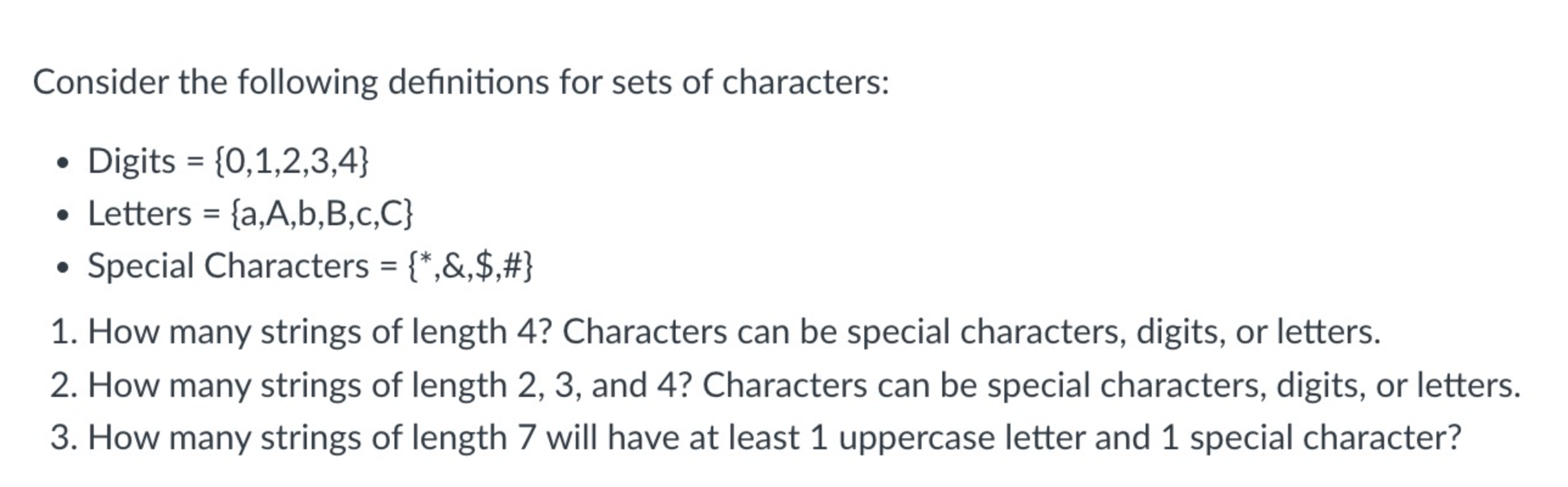 Solved Consider the following definitions for sets of | Chegg.com