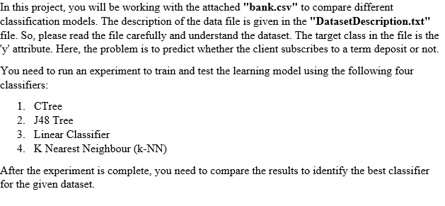 Solved In this project, you will be working with the | Chegg.com