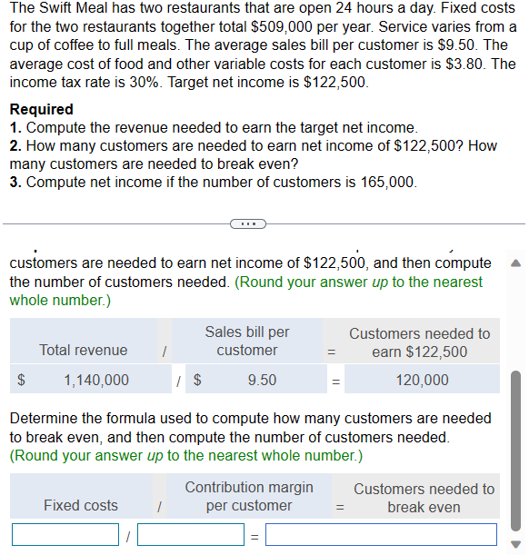 The Swift Meal has two restaurants that are open 24 | Chegg.com