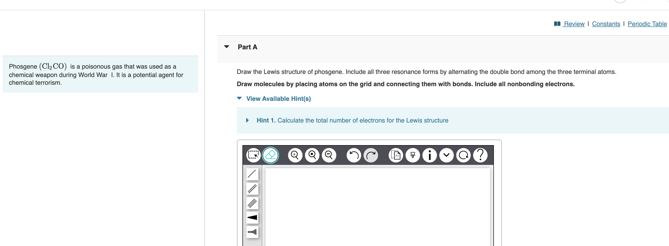 Solved Phosgene (Cl2CO) is a poisonous gas that was used as | Chegg.com
