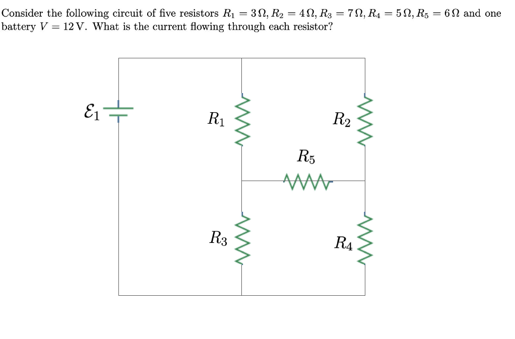 Solved Consider the following circuit of five resistors | Chegg.com