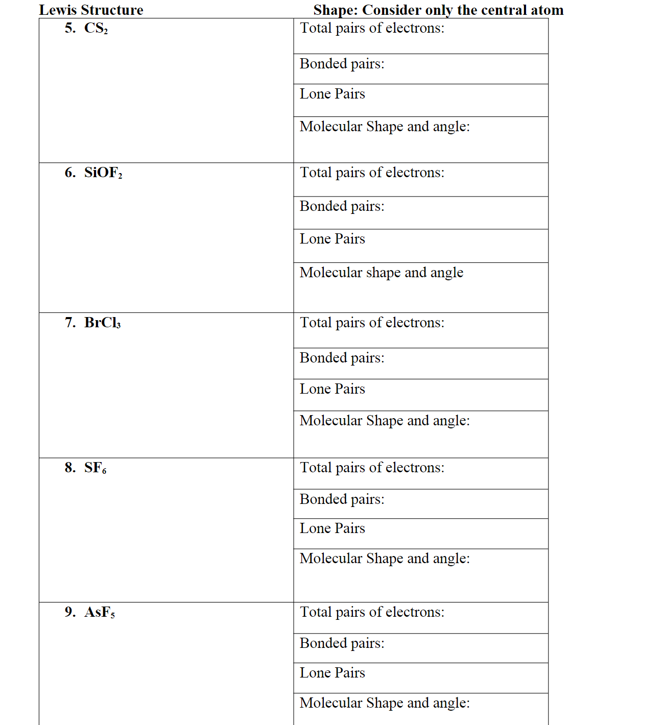 Solved *Include Lewis Structures | Chegg.com