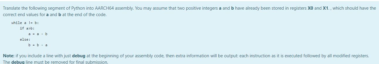 Solved Translate the following segment of Python into | Chegg.com