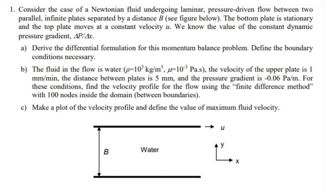 1. Consider the case of a Newtonian fluid undergoing | Chegg.com
