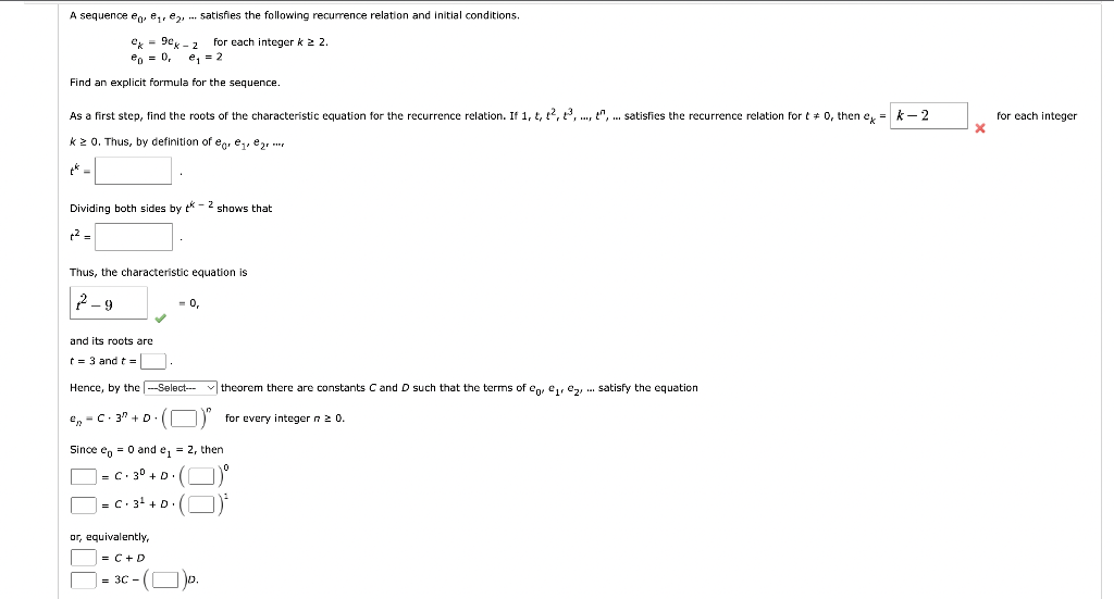 Solved A sequence e0,e1,e2,… satisfies the following | Chegg.com