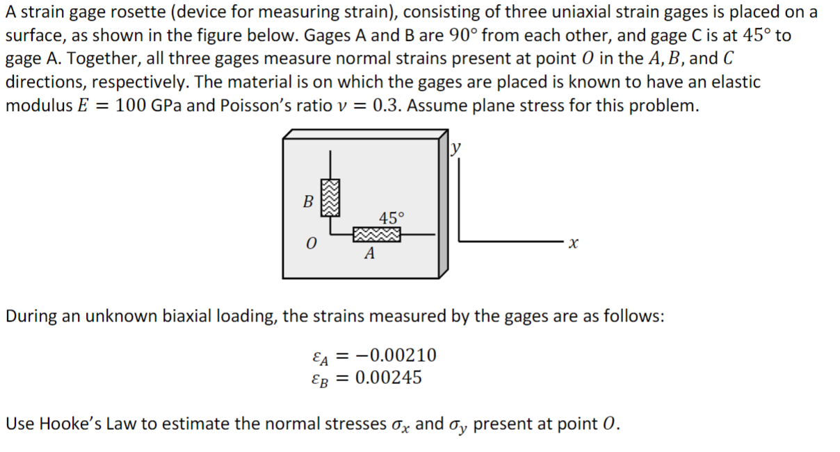 Solved A strain gage rosette (device for measuring strain), | Chegg.com