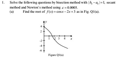 Solved Solve the following questions by bisection method | Chegg.com