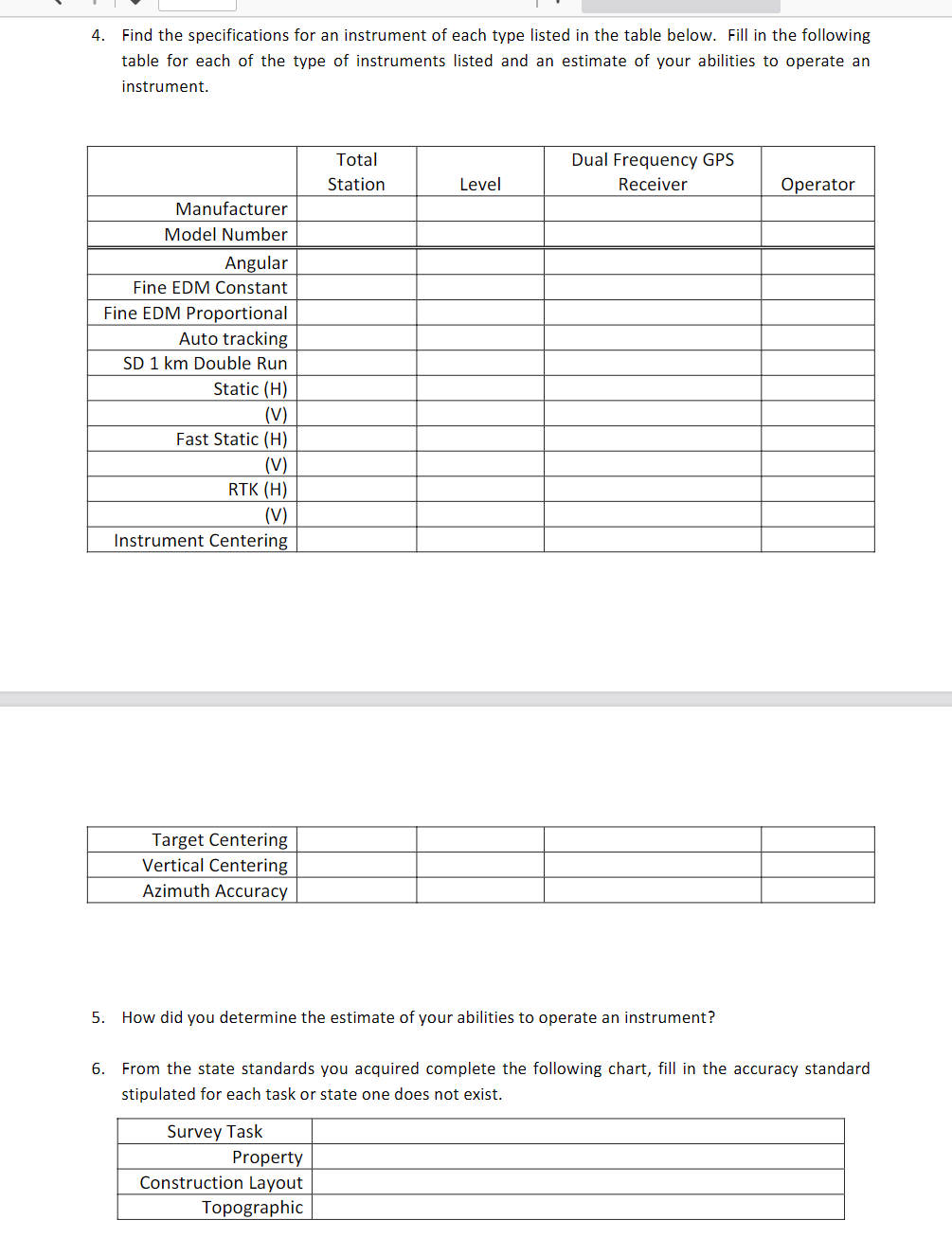 Solved Find the specifications for an instrument of each | Chegg.com