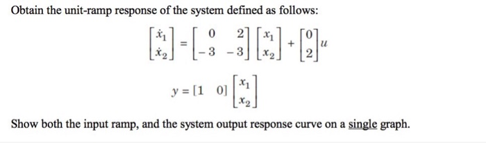 Obtain the unit-ramp response of the system defined | Chegg.com