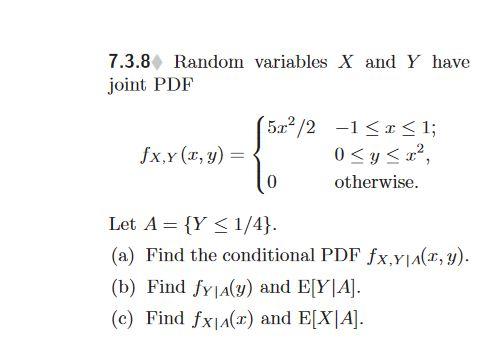 Solved 7.3.8 Random variables X and Y have joint PDF | | Chegg.com