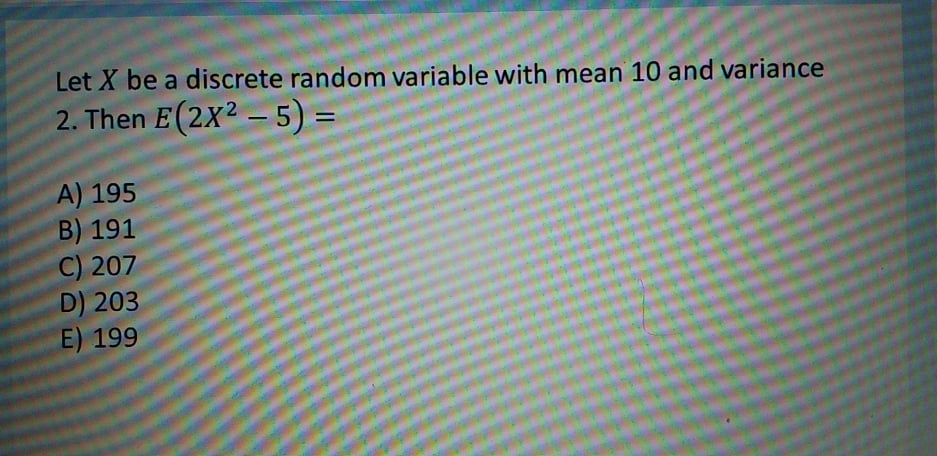 Solved Let X be a discrete random variable with mean 10 and | Chegg.com