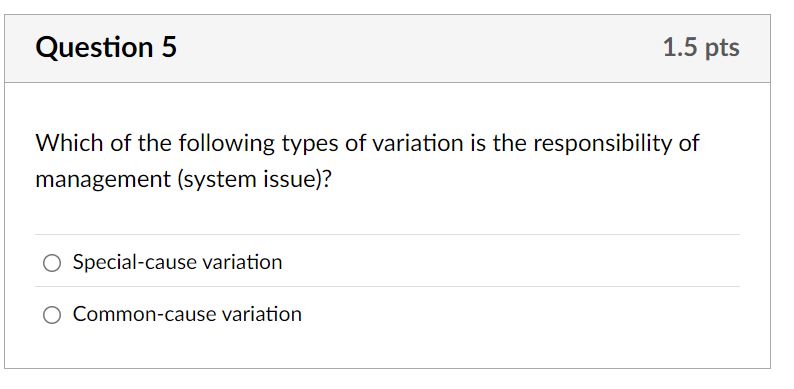 Solved Question 5Which of the following types of variation | Chegg.com
