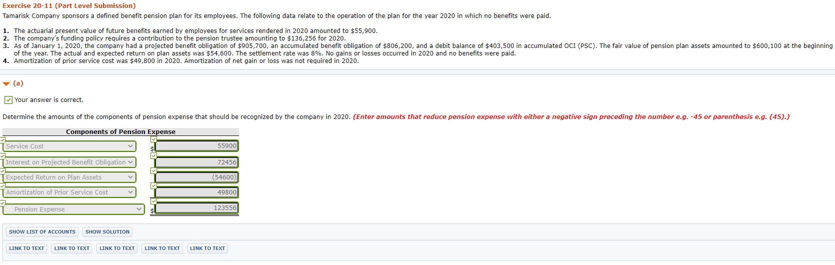 Solved Exercise 20-11 (Part Level Submission) Tamarisk | Chegg.com