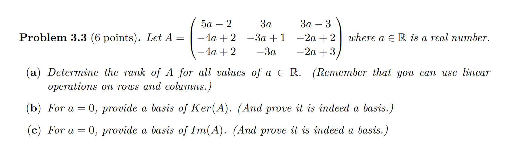 Solved Problem 3.3 (6 points). Let | Chegg.com