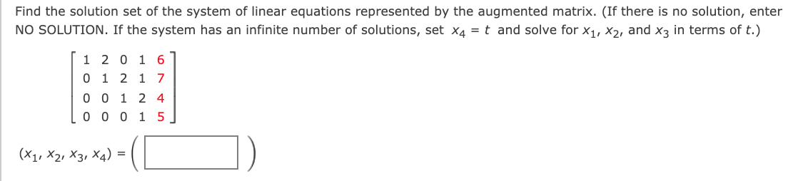 Solved Find the solution set of the system of linear | Chegg.com