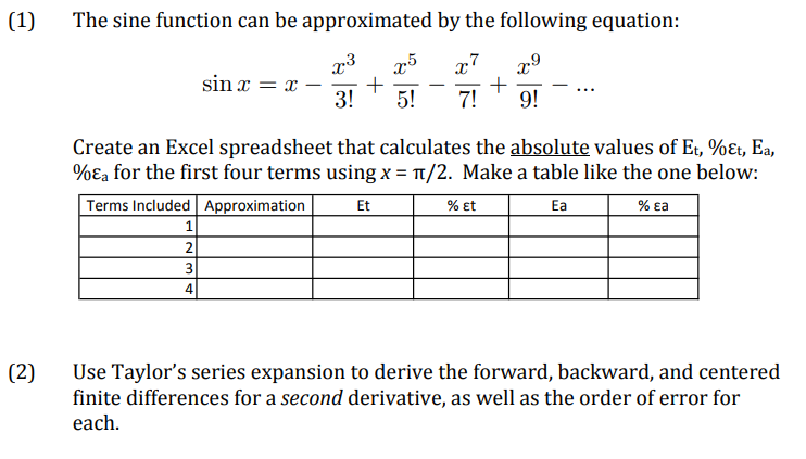 Solved (2) ﻿Use Taylor's series expansion to derive the | Chegg.com
