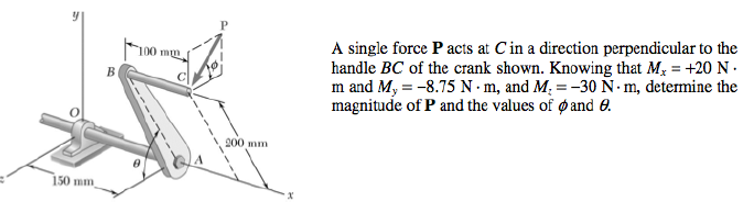 Solved 100 m B A single force Pacts at Cin a direction | Chegg.com