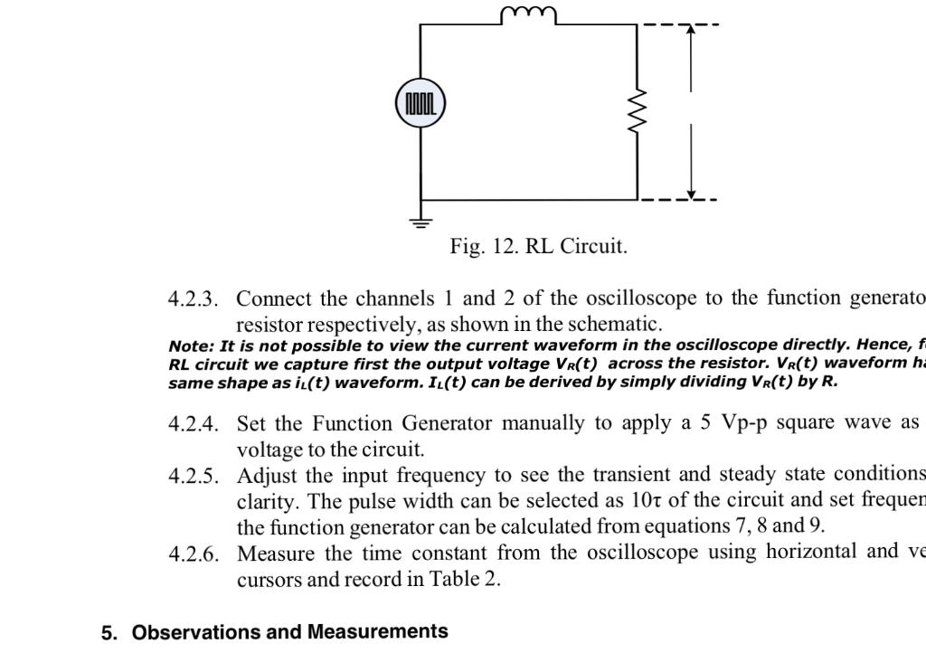 4. Procedure 4.1 RC Circuit (in Lab work) 4.1.1 | Chegg.com