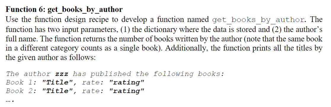 Solved Function 6: get_books_by_author Use the function | Chegg.com