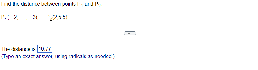 Solved Find the distance between points P1 and P2. | Chegg.com