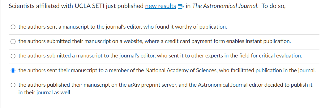 Solved Scientists affiliated with UCLA SETI just published | Chegg.com