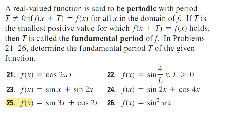 Solved A real-valued function is said to be periodic with | Chegg.com