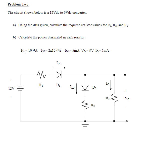 Solved Problem Two The circuit shown below is a 12Vdc to | Chegg.com
