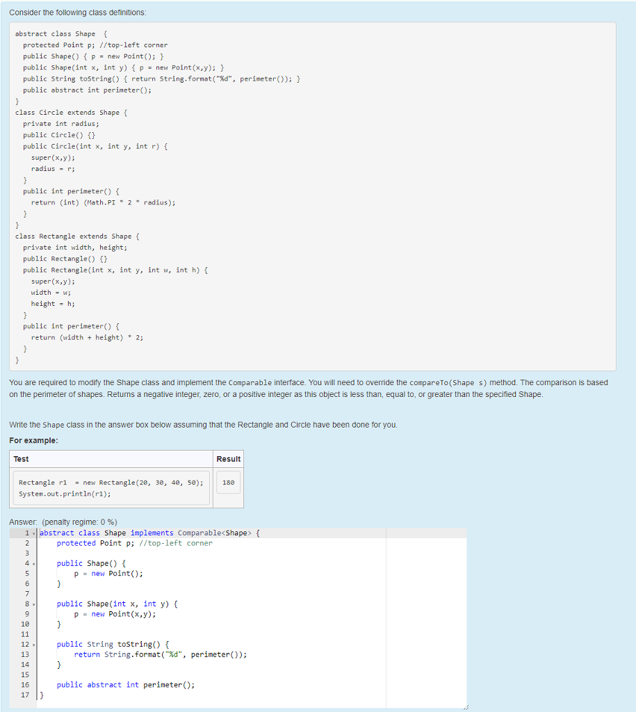 Solved Consider the following class definitions abstract | Chegg.com