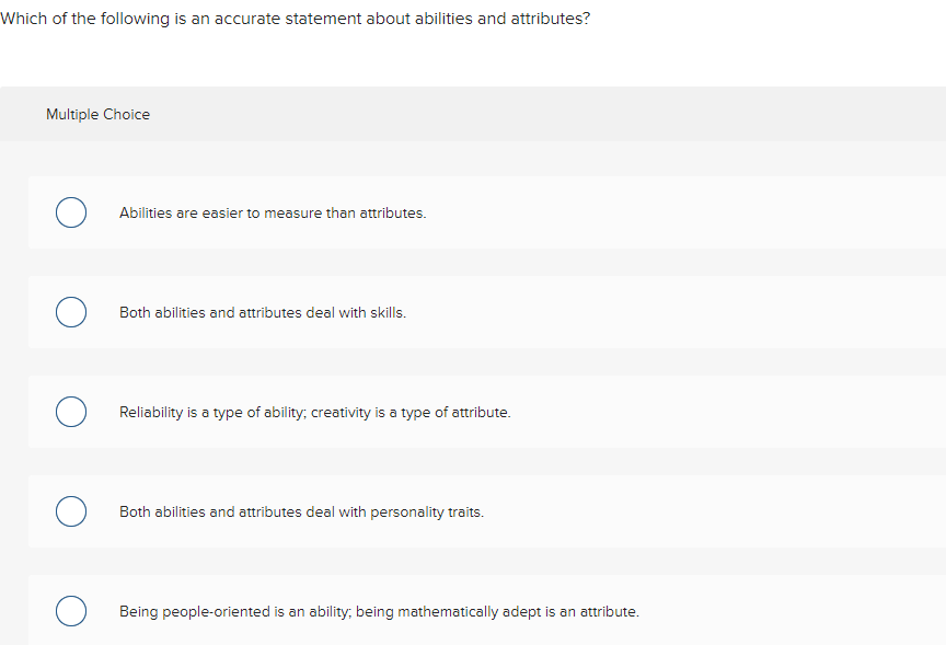 Solved Which example shows an attribute that reflects | Chegg.com