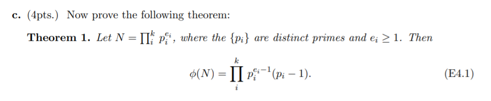 Solved c. (4pts.) Now prove the following theorem: Theorem | Chegg.com