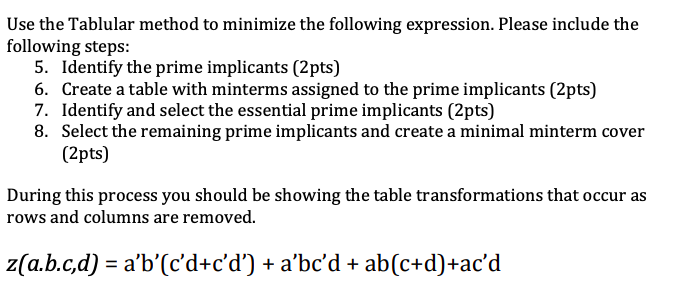 Use the Tablular method to minimize the following | Chegg.com