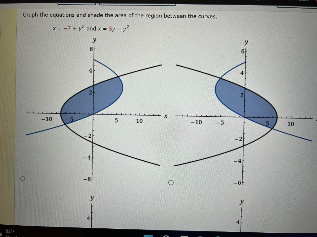 Solved Determine the area (in units 2 ) of the region by | Chegg.com